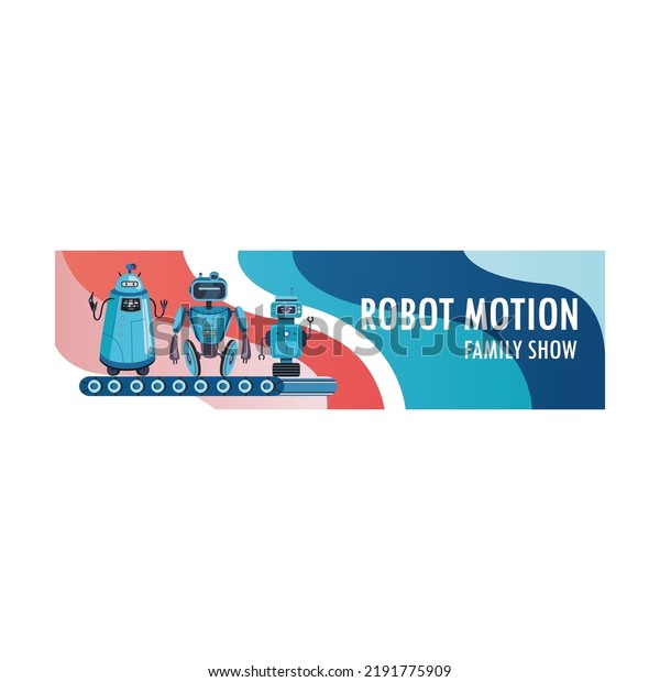 Robots Show Banner Humanoids Cyborgs Intelligent Stock Vector (Royalty ...