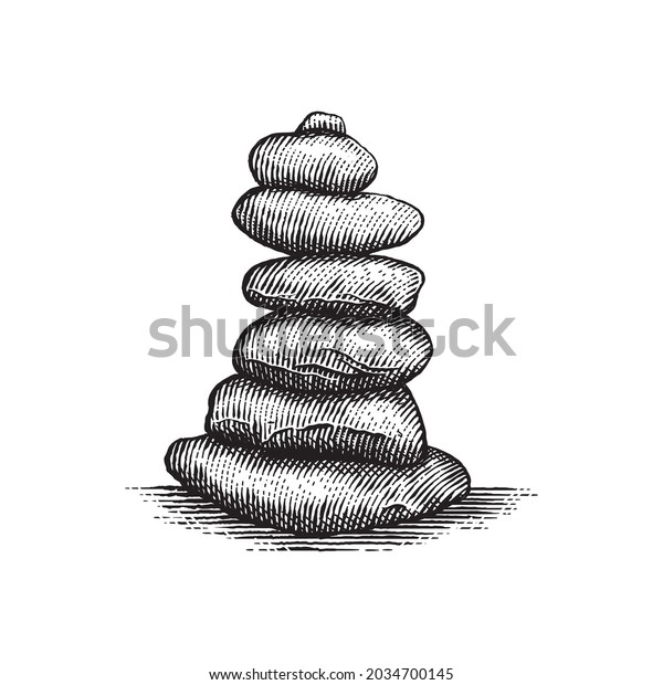 Rock Balancing Art Vector Illustration Stock Vector (Royalty Free ...
