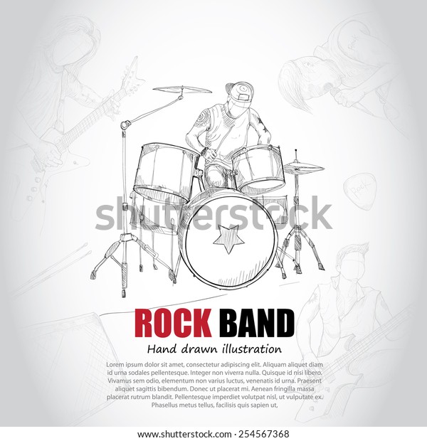 Rock Band Design Template Stock Vector (Royalty Free) 254567368 ...
