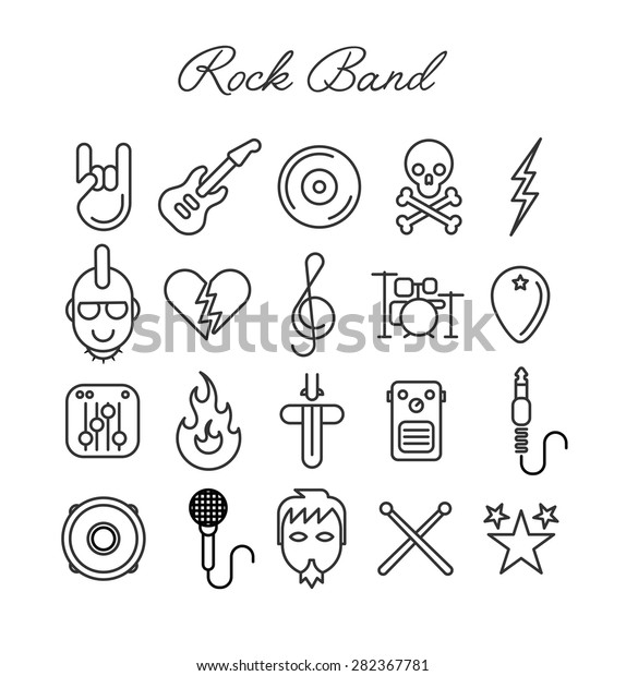Rock Band Icon Set Vector Illustration Stock Vector (Royalty Free ...