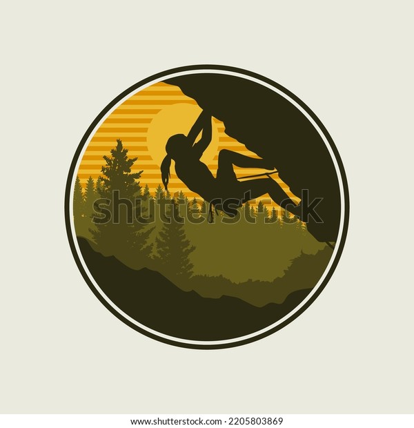 Rock Climbing Graphic Design Hand Drawn Stock Vector (Royalty Free ...