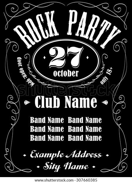 Rock Event Poster Flyer Template Vector Stock Vector (Royalty Free ...