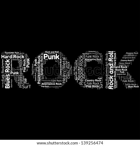 Rock Genres Tag Cloud Word Rock Stock-Vektorgrafik (Lizenzfrei ...