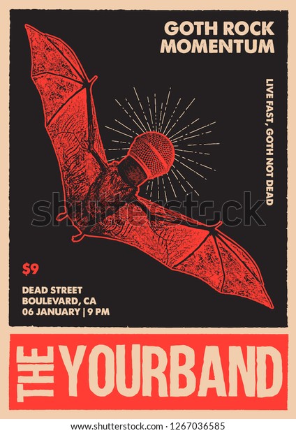 Rock Gig Poster Flyer Template Stock Vector (Royalty Free) 1267036585 ...