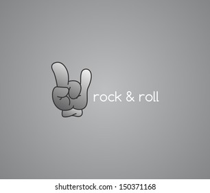 Vektor Stok Rock Hand Gesture Art Theme (Tanpa Royalti) 150371168 ...