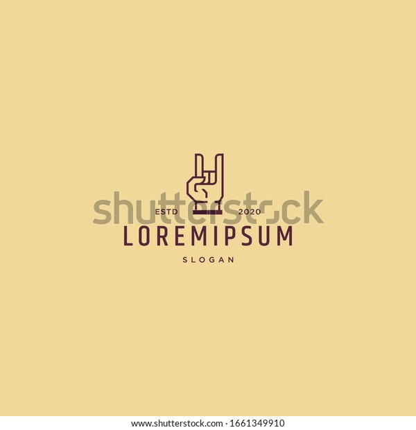 Rock Hand Logo Design Template Vector Stock Vector (Royalty Free ...