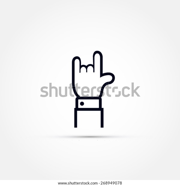 Rock Hand Symbol Stock Vector (Royalty Free) 268949078 | Shutterstock