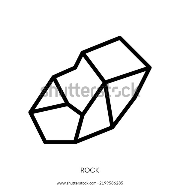 Rock Icon Line Art Style Design Stock Vector (Royalty Free) 2199586285 ...