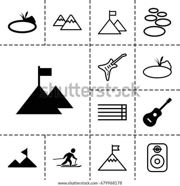 Rock Icon Set 13 Filled Outline Stock Vector (Royalty Free) 679968178 ...