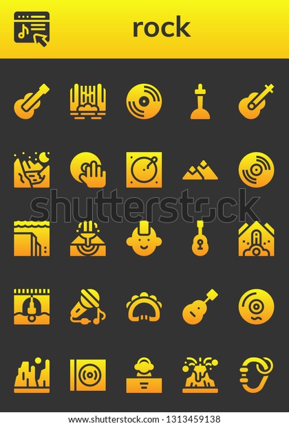 Rock Icon Set 26 Filled Rock Stock Vector (Royalty Free) 1313459138 ...