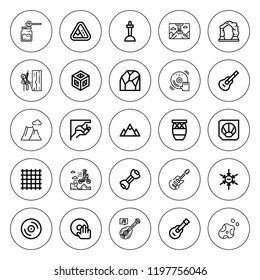 Rock Icon Set Collection 25 Outline Stock Vector (Royalty Free ...