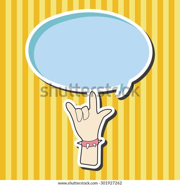 Rock Music Hand Gesture Theme Elements Stock Vector (Royalty Free ...