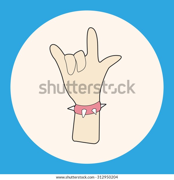 Rock Music Hand Gesture Theme Elements Stock Vector (Royalty Free ...