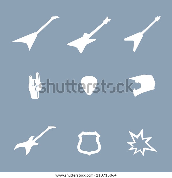 Rock Music Icon Set Stock Vector (Royalty Free) 210715864 | Shutterstock