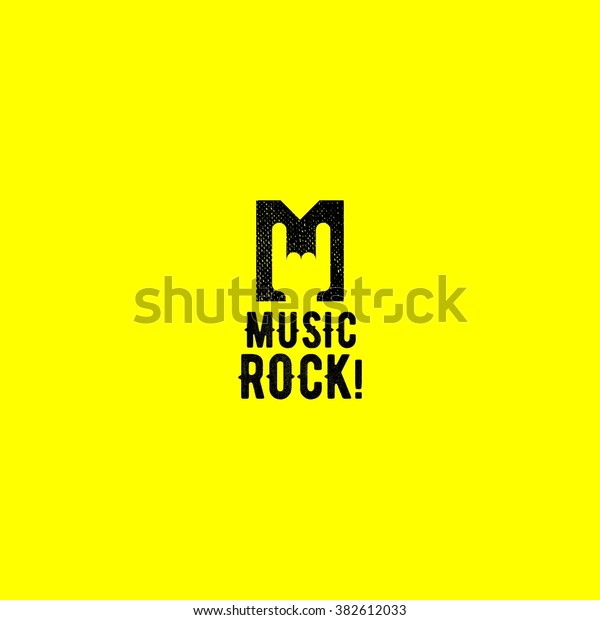 Rock Music Logo Design Template Vector Stok Vektör (Telifsiz) 382612033 ...