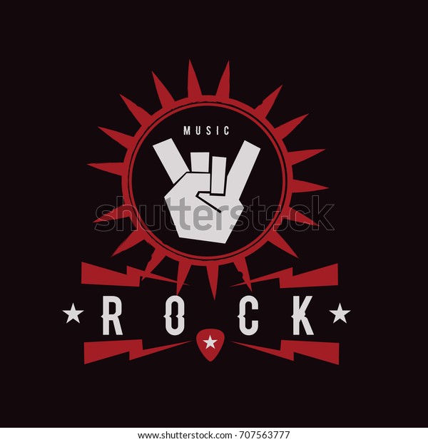 Rock Music Logo Template Stock Vector (Royalty Free) 707563777 ...