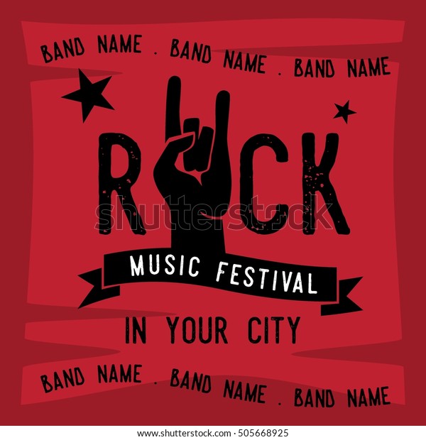 Rock Music Poster Template Stock Vector (Royalty Free) 505668925 ...