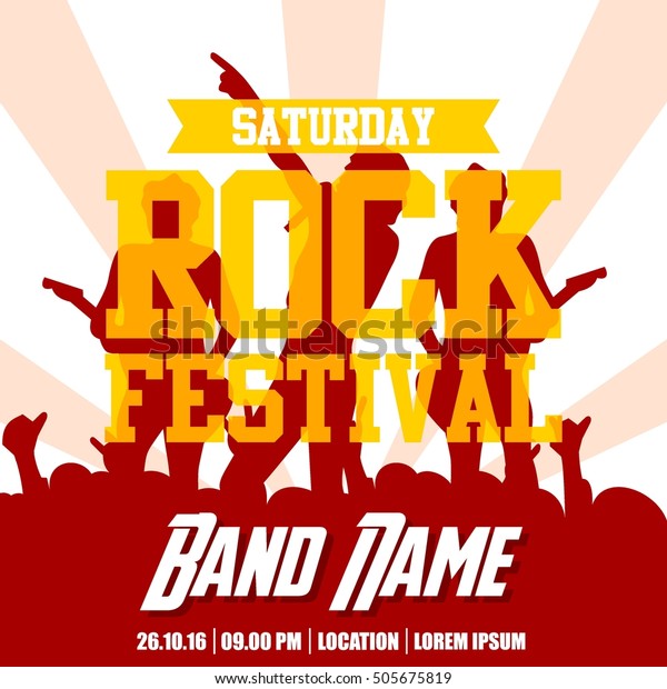 Rock Music Poster Template Stock Vector (Royalty Free) 505675819 ...