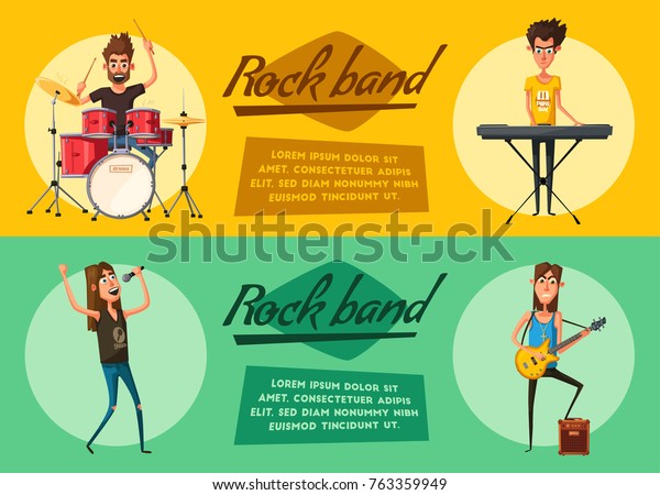 Rock Music Set Old School Party: เวกเตอร์สต็อก (ปลอดค่าลิขสิทธิ์ ...