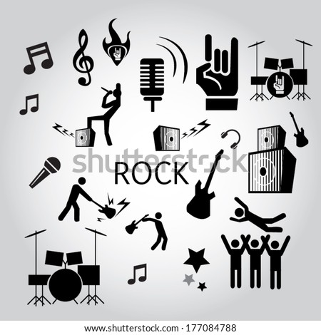 Rock N Roll Icon Stock Vector (Royalty Free) 177084788 - Shutterstock
