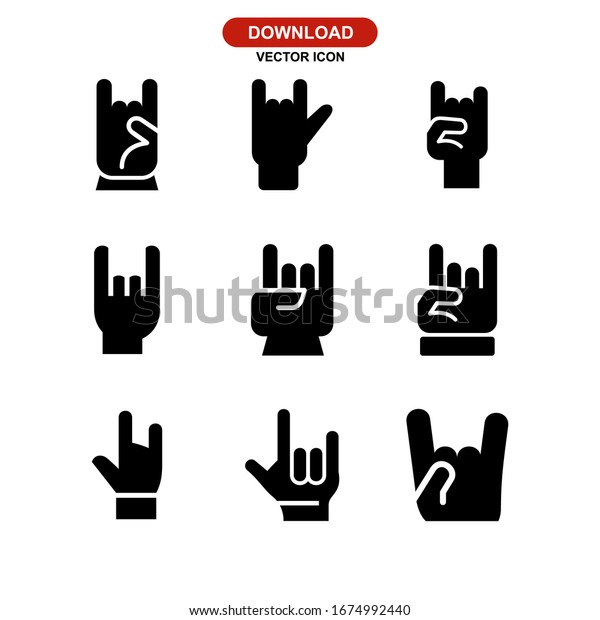 Rock N Roll Icon Logo Isolated Stock Vector (Royalty Free) 1674992440 ...