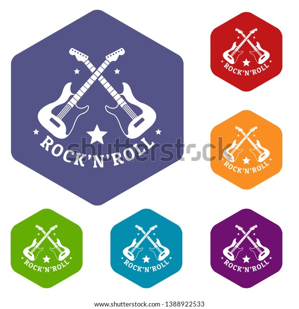 Rock N Roll Icons Vector Colorful Stock Vector (Royalty Free ...