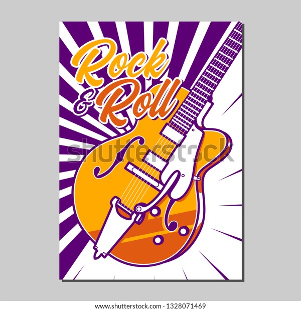 Rock N Roll Poster Template Stock Vector (Royalty Free) 1328071469 ...