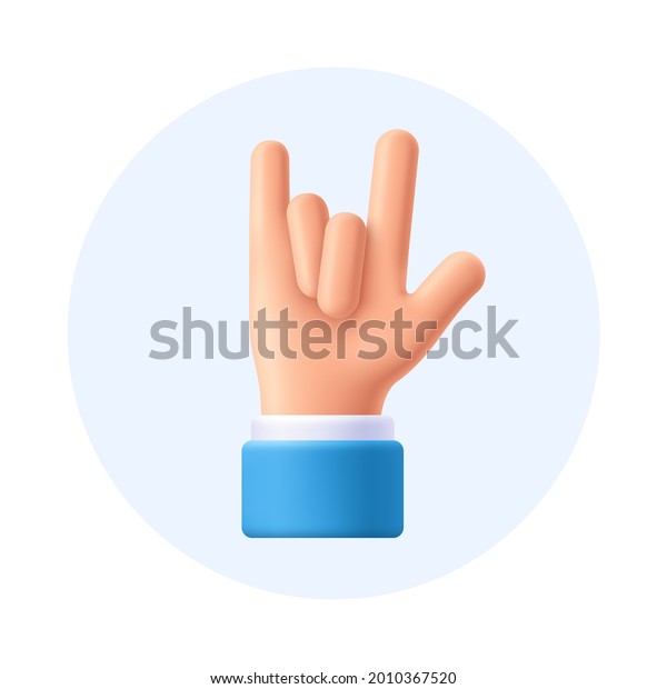 Rock On Gesture Hand Sign 3d Stock Vector (Royalty Free) 2010367520 ...