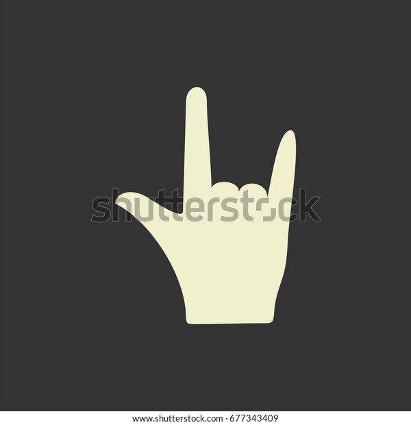 Rock On Symbol Icon Vector Logo Stock Vector (Royalty Free) 677343409 ...