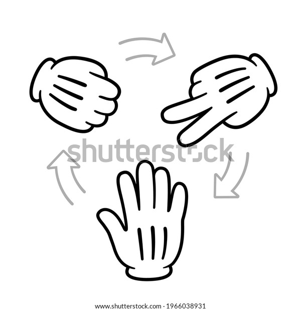 Rock Paper Scissors Game Diagram Hand Stock Vector (Royalty Free ...