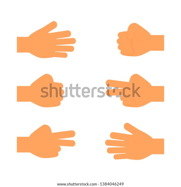 Rock Paper Scissors Hand Sign Icons 스톡 벡터(로열티 프리) 1384046249 | Shutterstock