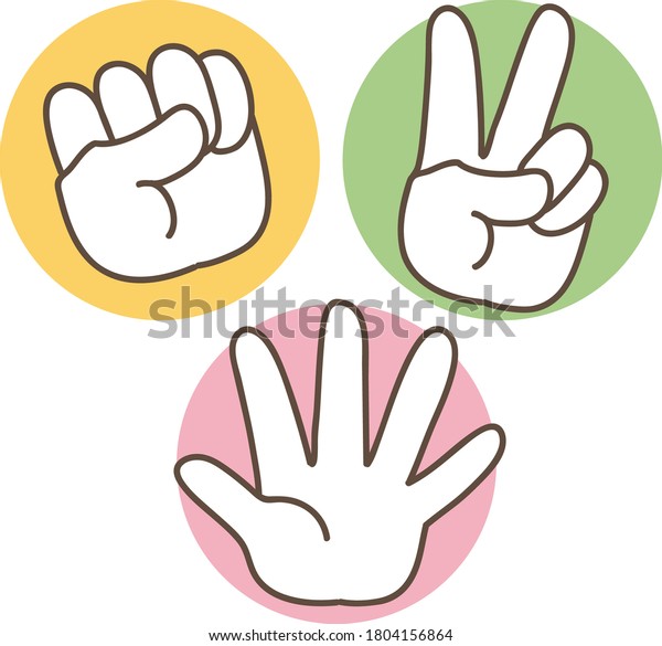 Rock Paper Scissors icon set - vector illustration