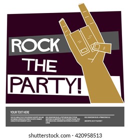 Rock Party Vector Illustration Poster Design Stock Vector (Royalty Free ...