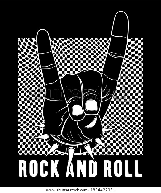 Rock Roll Design Print T Shirt Stock Vector (Royalty Free) 1834422931