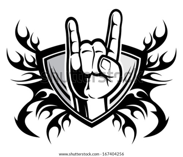 Rock Roll Hand Sign Stock Vector (Royalty Free) 167404256