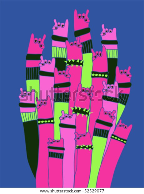 Rock Roll Hands Cartoon Vector Stock Vector (Royalty Free) 52529077 ...