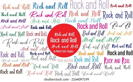 Rock Roll Lettering Design Multi Style Stock Vector (Royalty Free ...