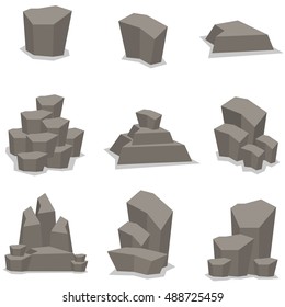 Rock Set Object Vector Art Illustration Stock Vector (Royalty Free ...