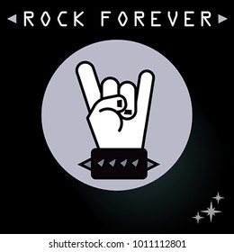 Rock Sign Black Background Vector Illustration Stock Vector (Royalty ...