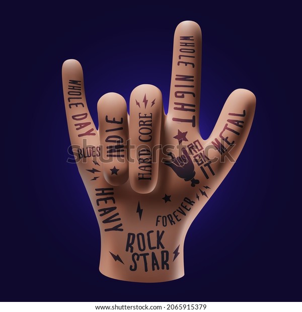 Rock Sign Hand Gesture Devil Horns Stock Vector (Royalty Free ...