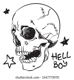 Rock Skull Vector Tattoo Art Stock Vector (Royalty Free) 1547773970