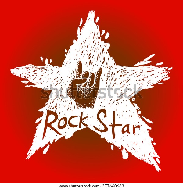 Rock Star Hand Drawing Illustration Stock Vector (Royalty Free ...