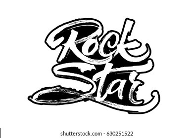 Rock Star Modern Calligraphy Hand Lettering: vector de stock (libre de ...