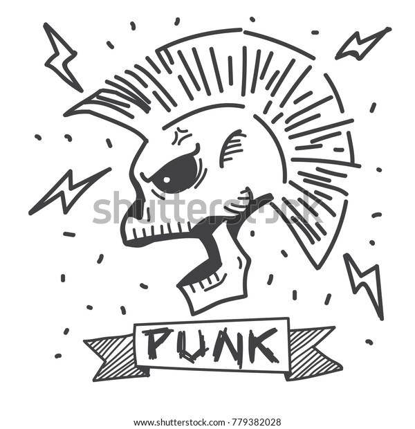 Rock Star Punk Rock Generation Doodle Stock Vector (Royalty Free) 779382028