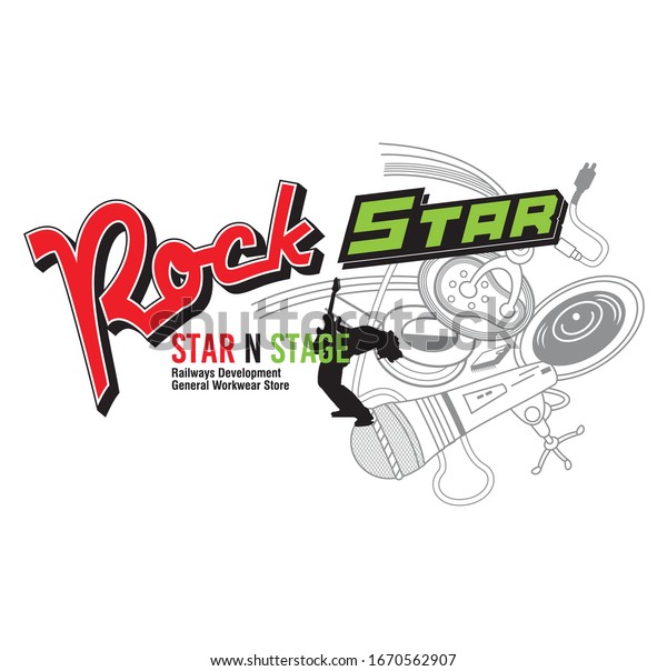 Rock Star Typography Tshirt Graphics Vectors Stock Vector (Royalty Free ...