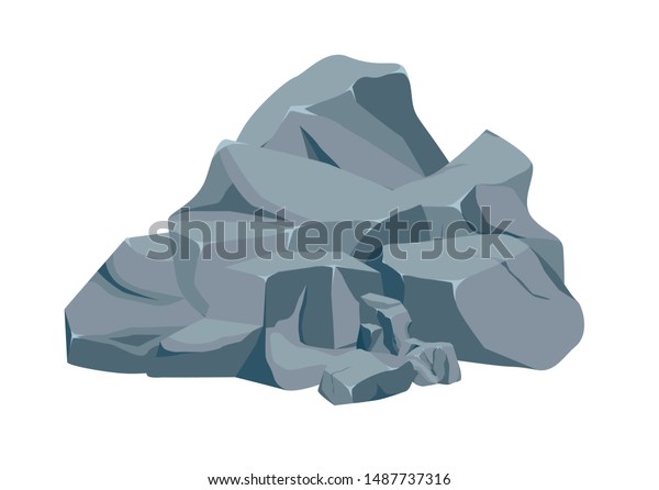 Rock Stone Big Set Cartoon Stones Stock Vector (Royalty Free ...