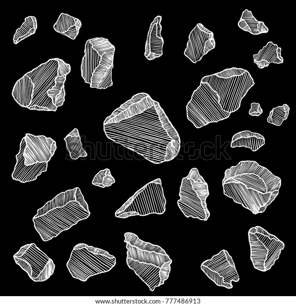 Rock Stone Hand Drawn Style Big Stock Vector (Royalty Free) 777486913 ...