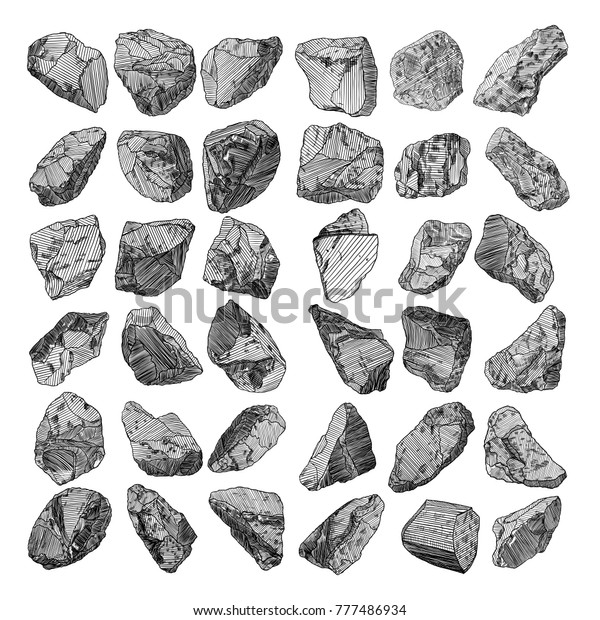 Rock Stone Hand Drawn Style Big Stock Vector (Royalty Free) 777486934 ...