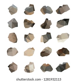 Rock Stone Top View Cartoon Set Stock Vector (Royalty Free) 1187479192 ...