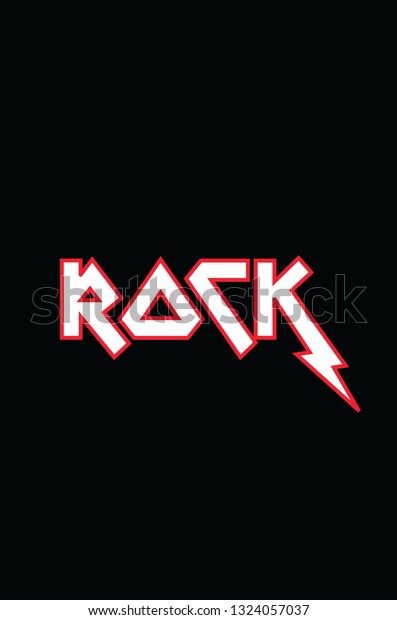 Rock Style Font Print Vector: vector de stock (libre de regalías ...